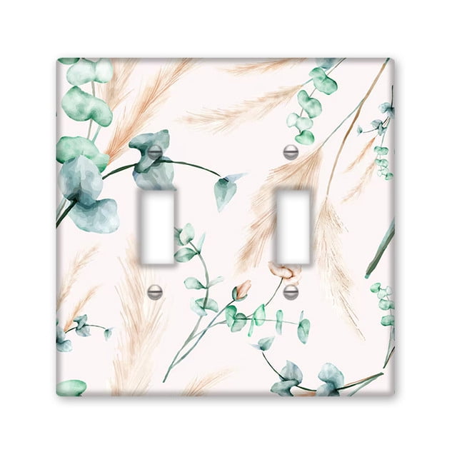 BRillianhyt Elegant Vintage Floral Double Toggle Light Switch Cover ...