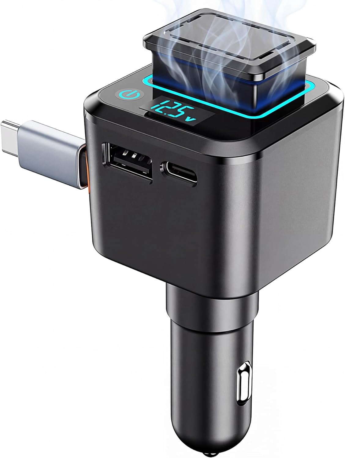 BS-01C 45W Car Charger with Retractable Type-C Cable, 30W USB C & 22.5W ...