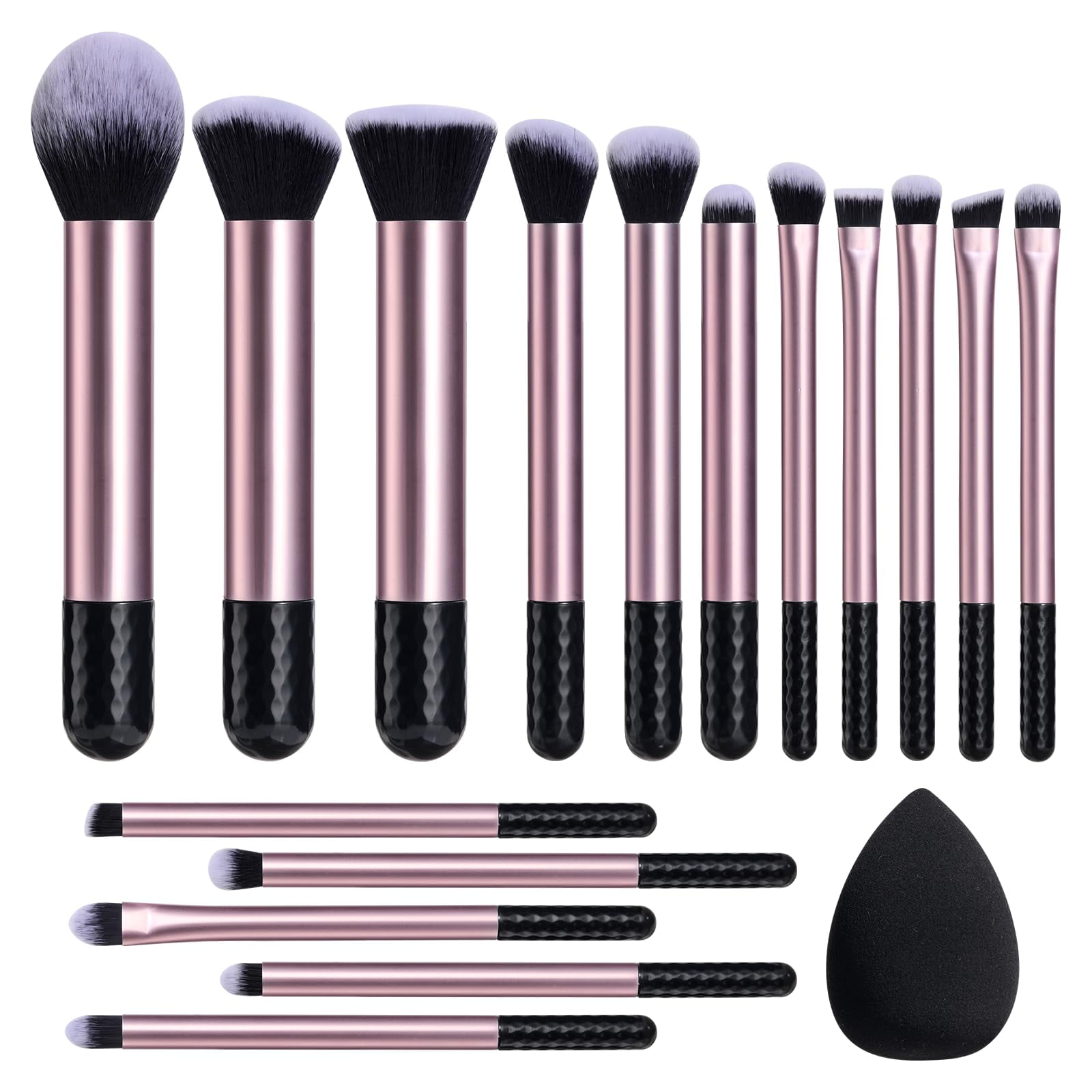 BS-MALL Makeup Brushes 16 OIF8 Pcs Purple Short Handle Travel Makeup ...