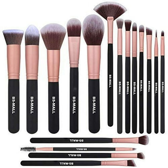 BS-MALL Makeup Brushes 16pcs Premium Synthetic Professional Makeup Eye Brushes Kit for Blending ...