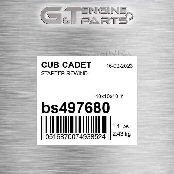 BS497680 STARTER-REWIND fits CUB CADET (New OEM) - Walmart.com