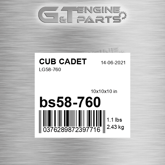 BS58-760 LG58-760 fits CUB CADET (New OEM) - Walmart.com
