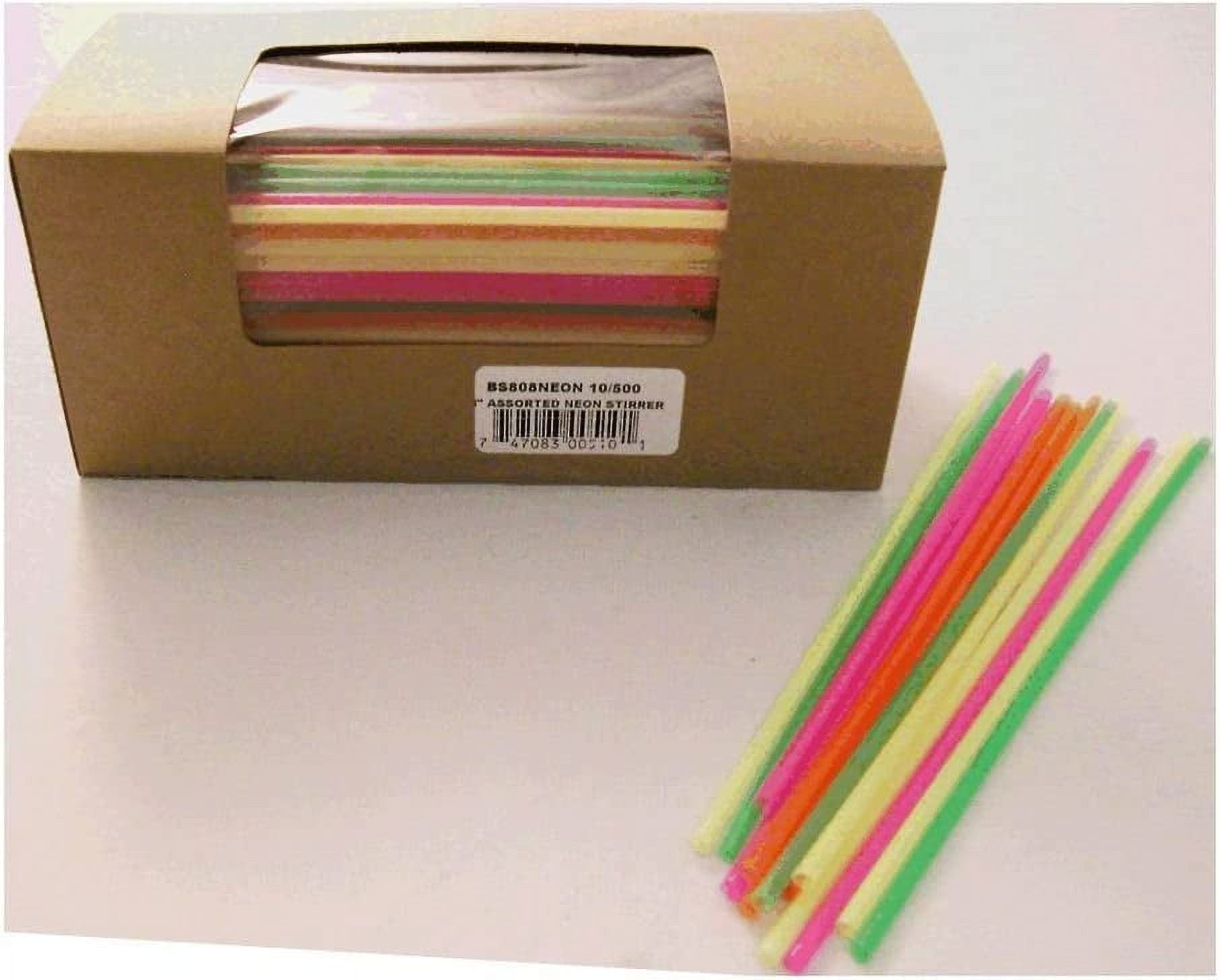 BS808NEON BAR-PAK Assorted Colors Stir Straws - 5000 / CS - Walmart.com