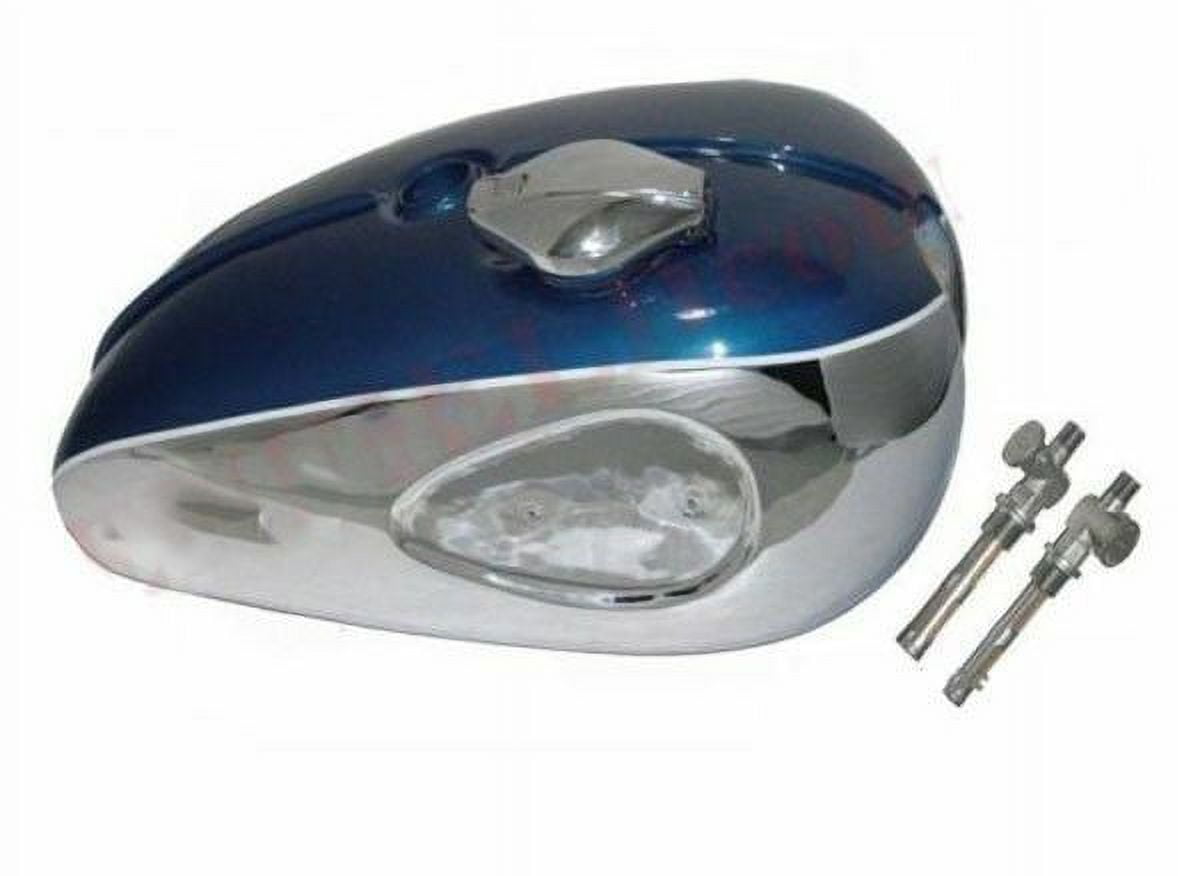 BSA A65 Blue Chrome Petrol Tank With Filler Cap & 2 Taps Us Specs 2 ...