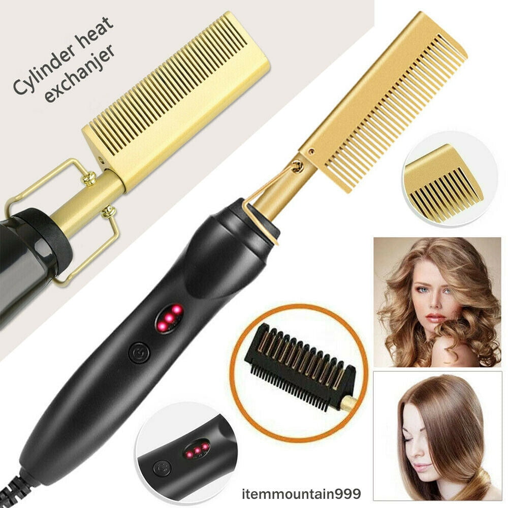 BSAH Hot Comb Hair Straightener Pro Electric Beard Straightener Comb ...