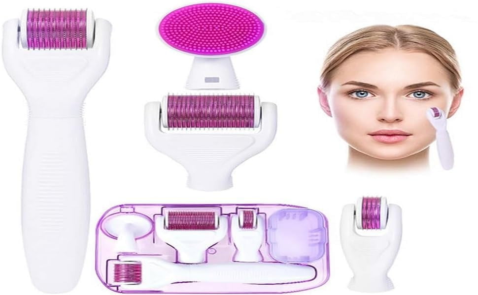 BSBDA 5 in 1 Derma Roller Microneedling Kit for Face and Body Micro ...