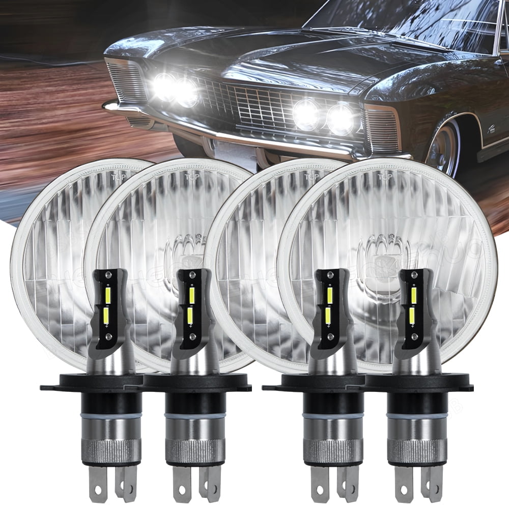 BSBSDJB 4pc 5.75" 5-3/4 inch Round LED Headlights High-Low Beam For ...