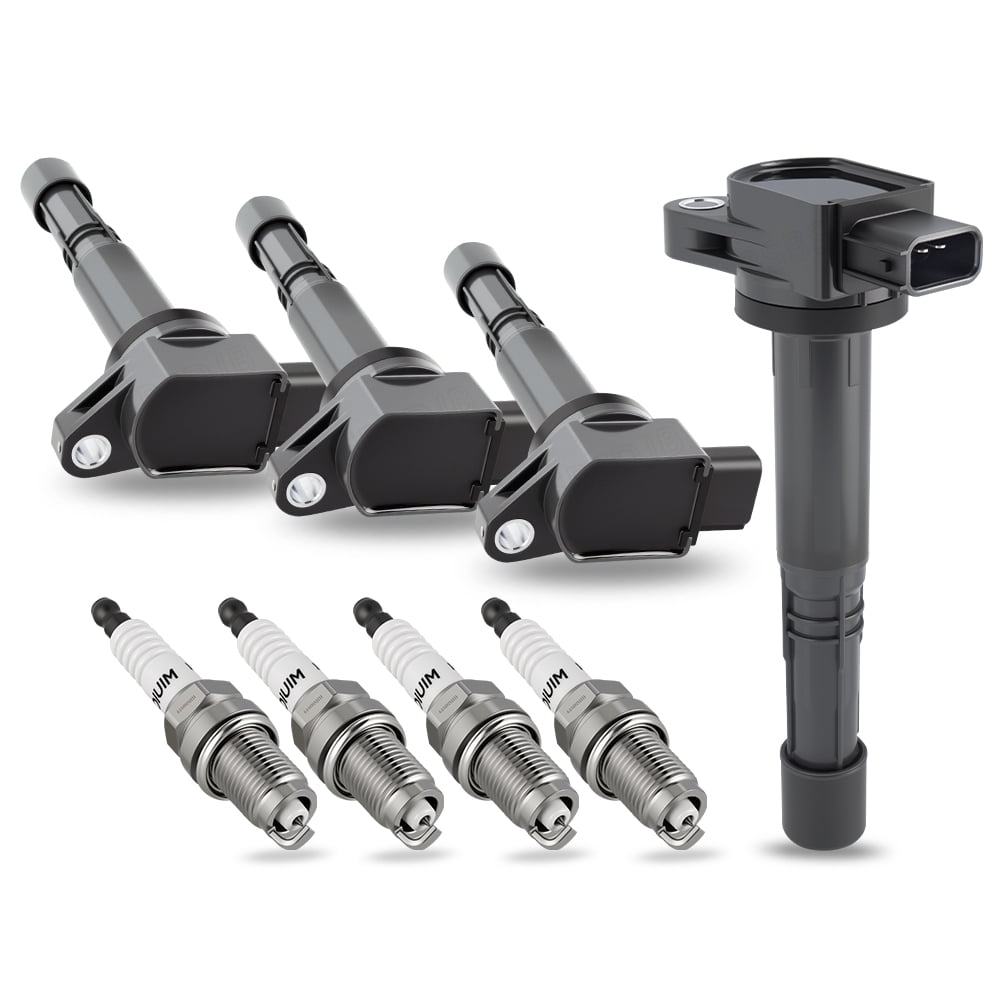 BSBSDJB 4x Ignition Coils 4x Spark Plugs Fit for Honda Accord Civic CR ...