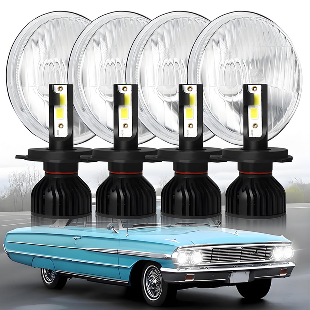 BSBSDJB 5.75" 5-3/4" Round LED High/Low Beam Headlights for Ford ...