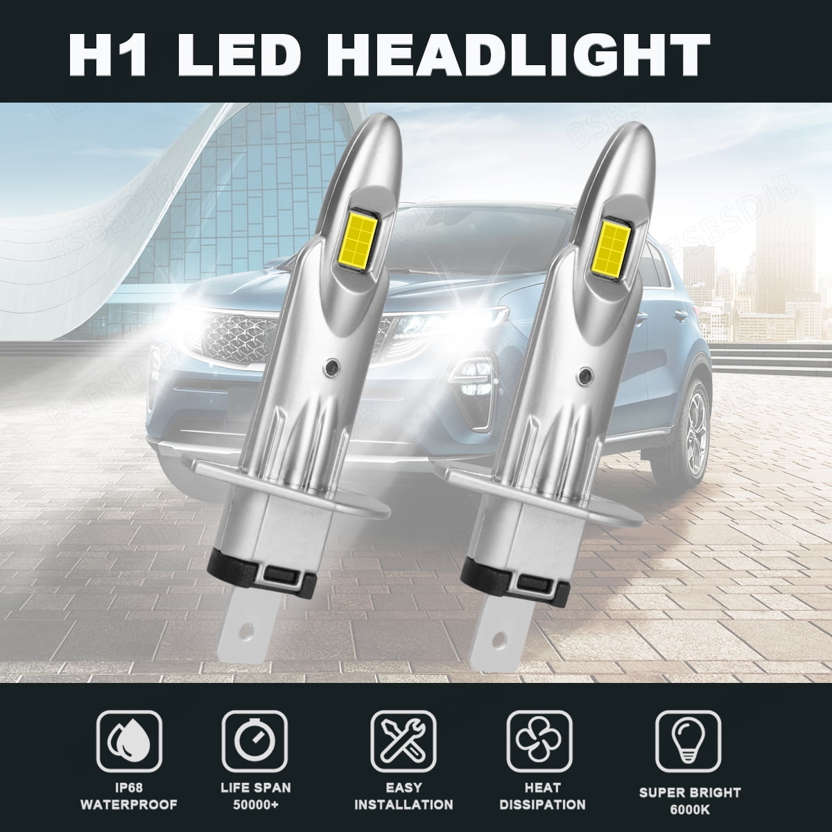 BSBSDJB For Acura RSX 2002-2004 White LED Headlights Kit 2x H1 High/Low ...