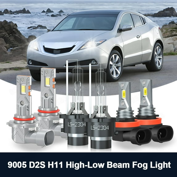 BSBSDJB For Acura TL 2009-2014 Front HID/LED Headlight High Low Beam Fog Light Bulbs Bright ...