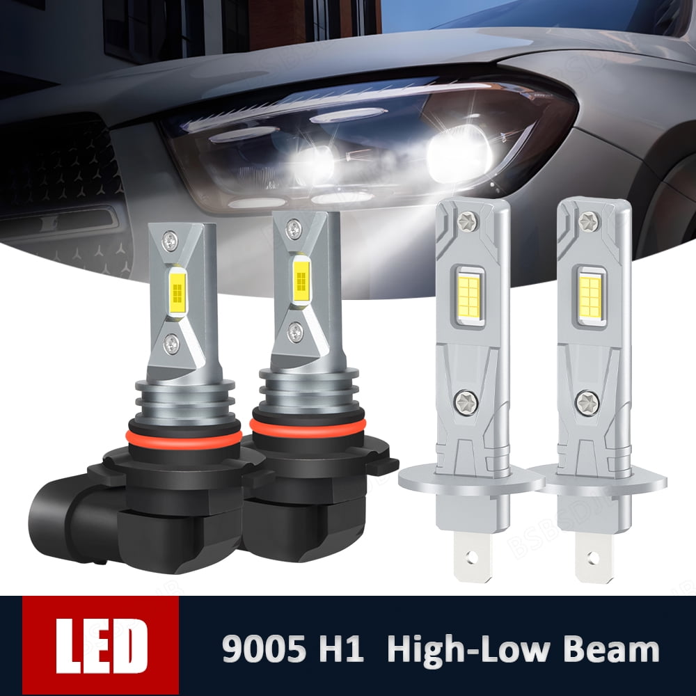 BSBSDJB White LED Headlight Bulbs 9005 H1 Combo 4x Bulbs For Subaru ...