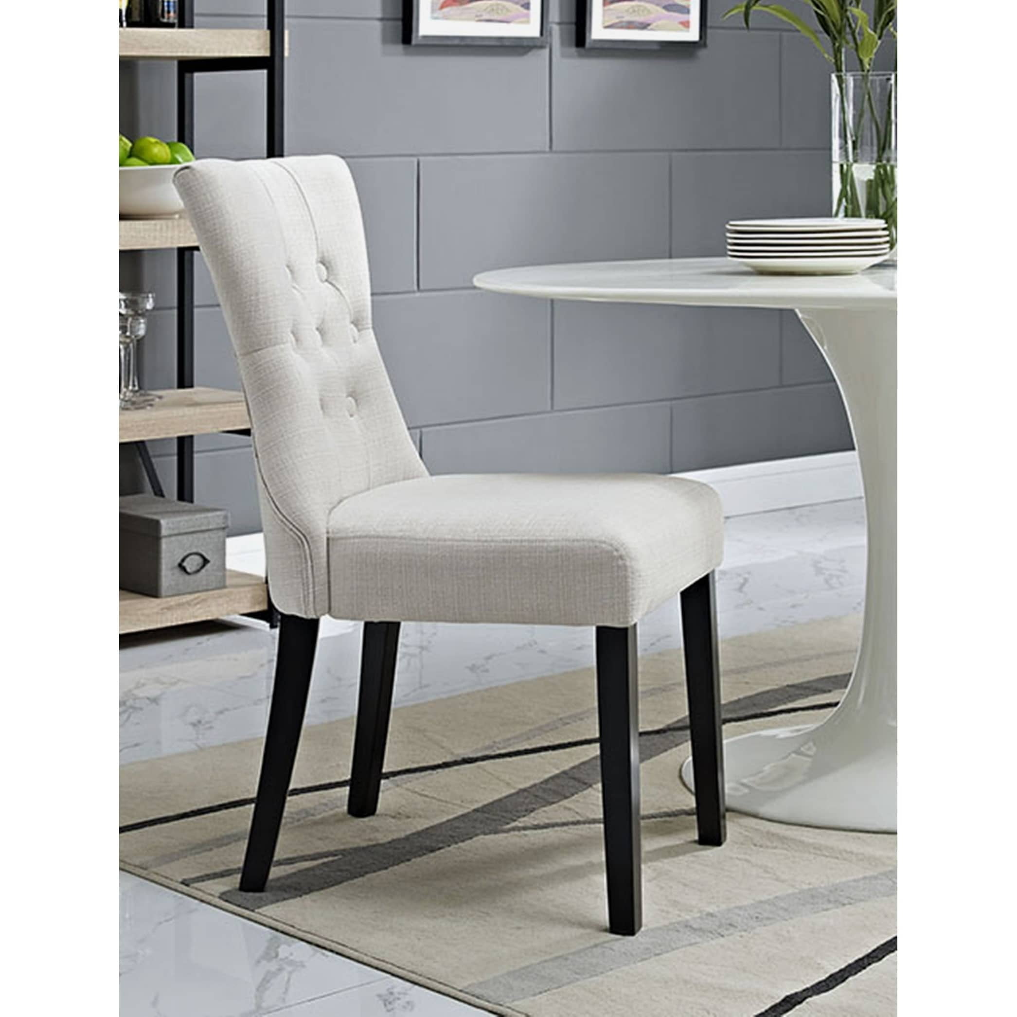 BSD National Supplies Decorium Beige Fabric Upholstered Curved Dining ...