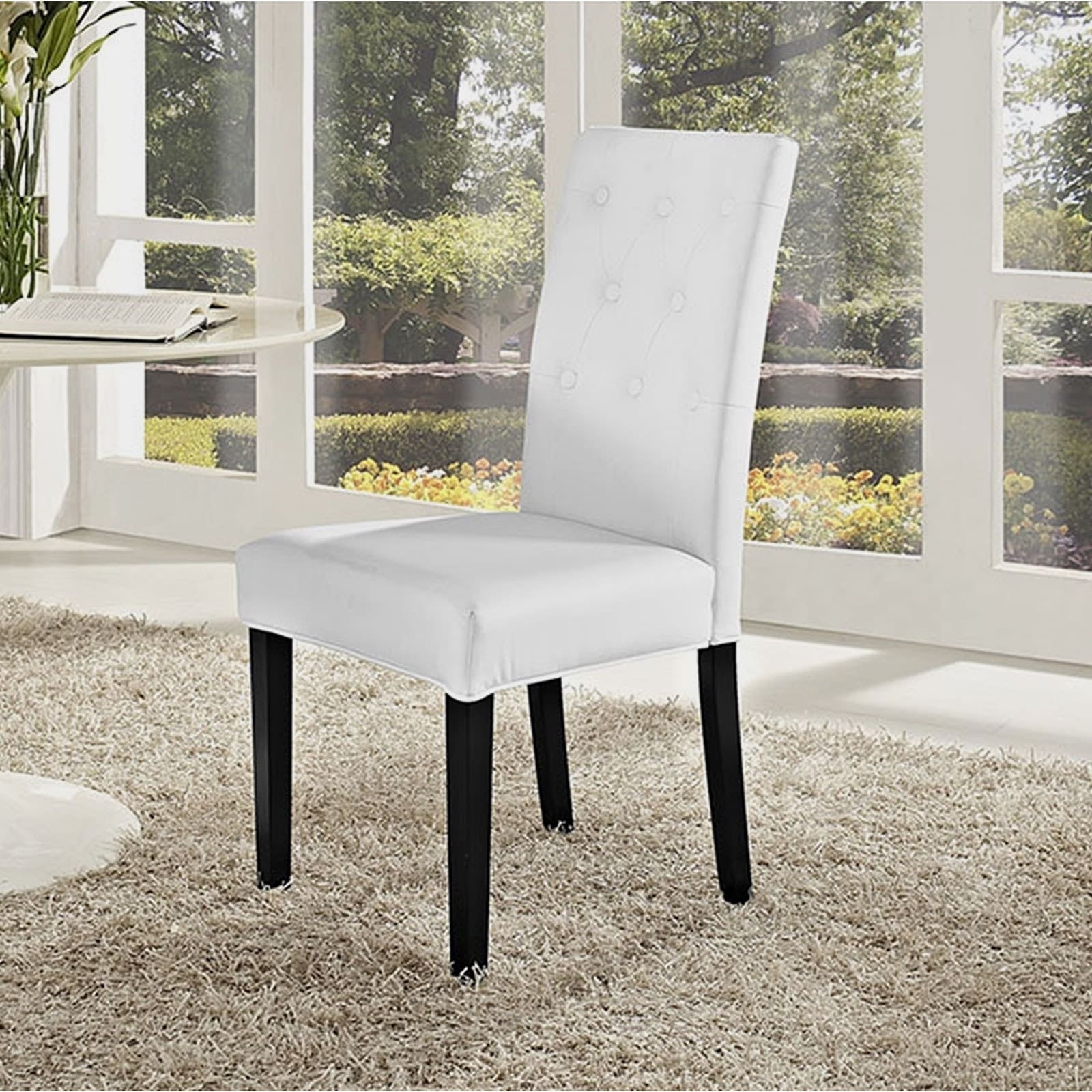 BSD National Supplies Denver Button-Tufted White Parson Dining Chair 1 ...