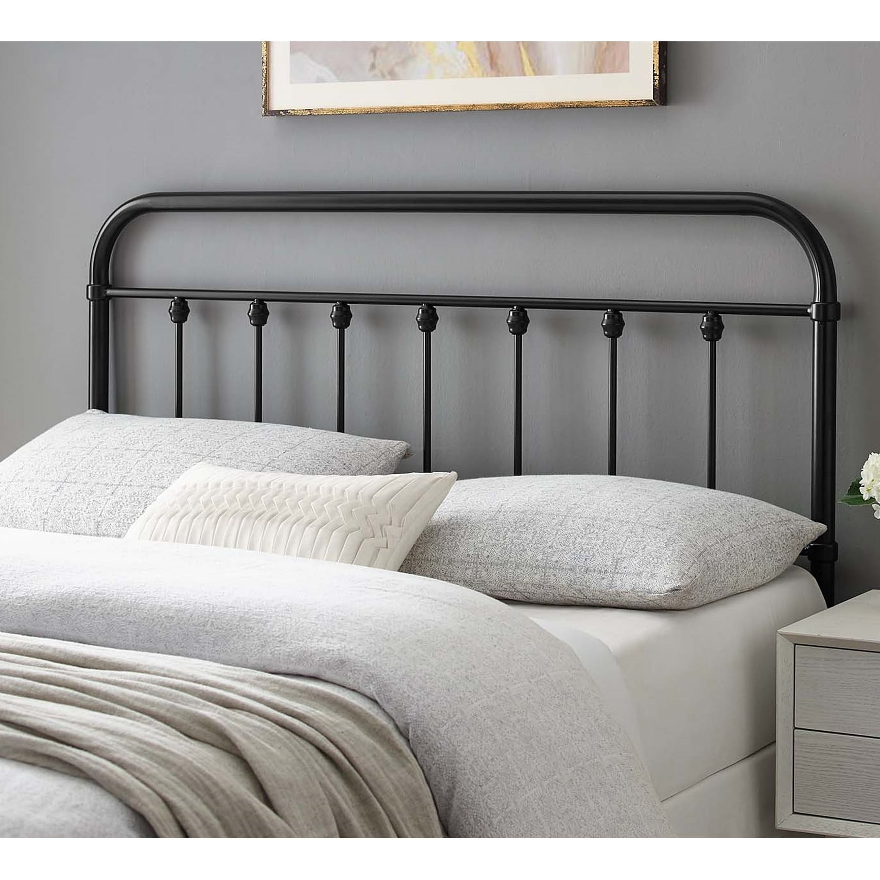 BSD National Supplies Ellen Classic Queen Size Black Metal Headboard ...