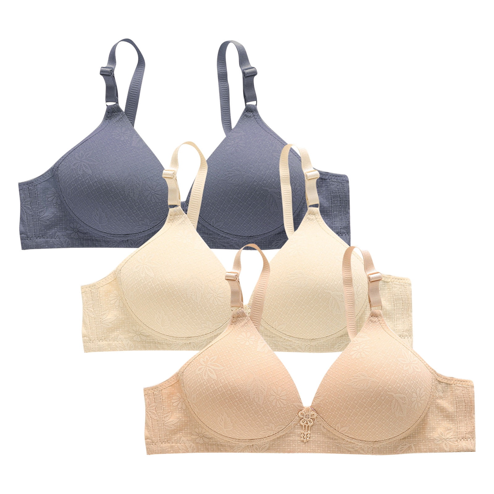 BSDJILFG 3 Pack Bras for Women Small Cups Soft Padded Minimizer ...