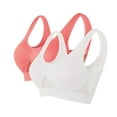 BSDJILFG Beige Womens Yoga Bras 2 Pack Seamless Full Figure Adjustable ...