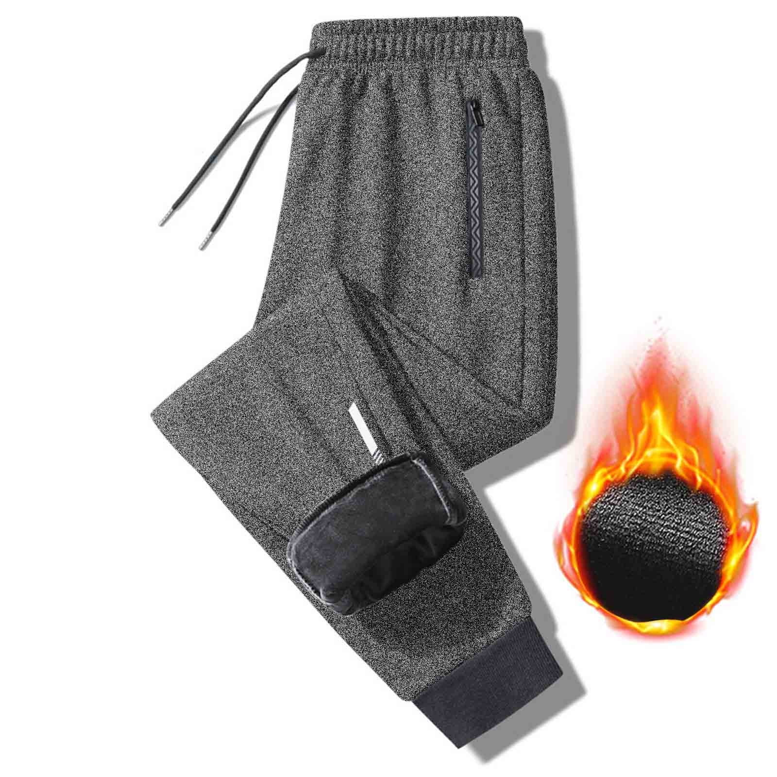 BSDJILFG Big and Tall Pants for Men, Men's Warm Sweatpants Plush ...