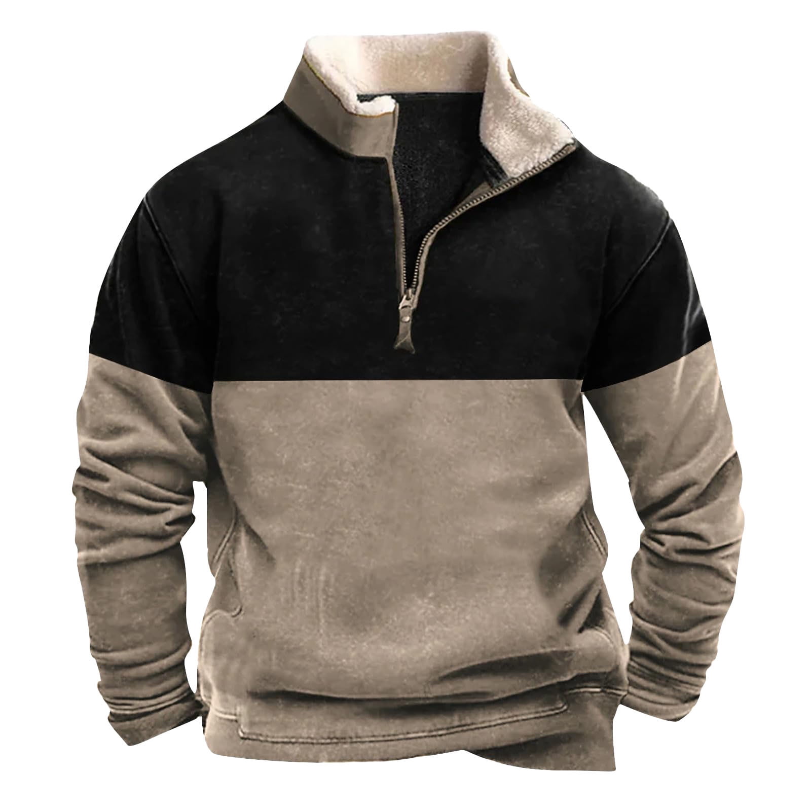BSDJILFG Big and Tall Mens Western Pullover Sweatshirts Quarter Zip ...