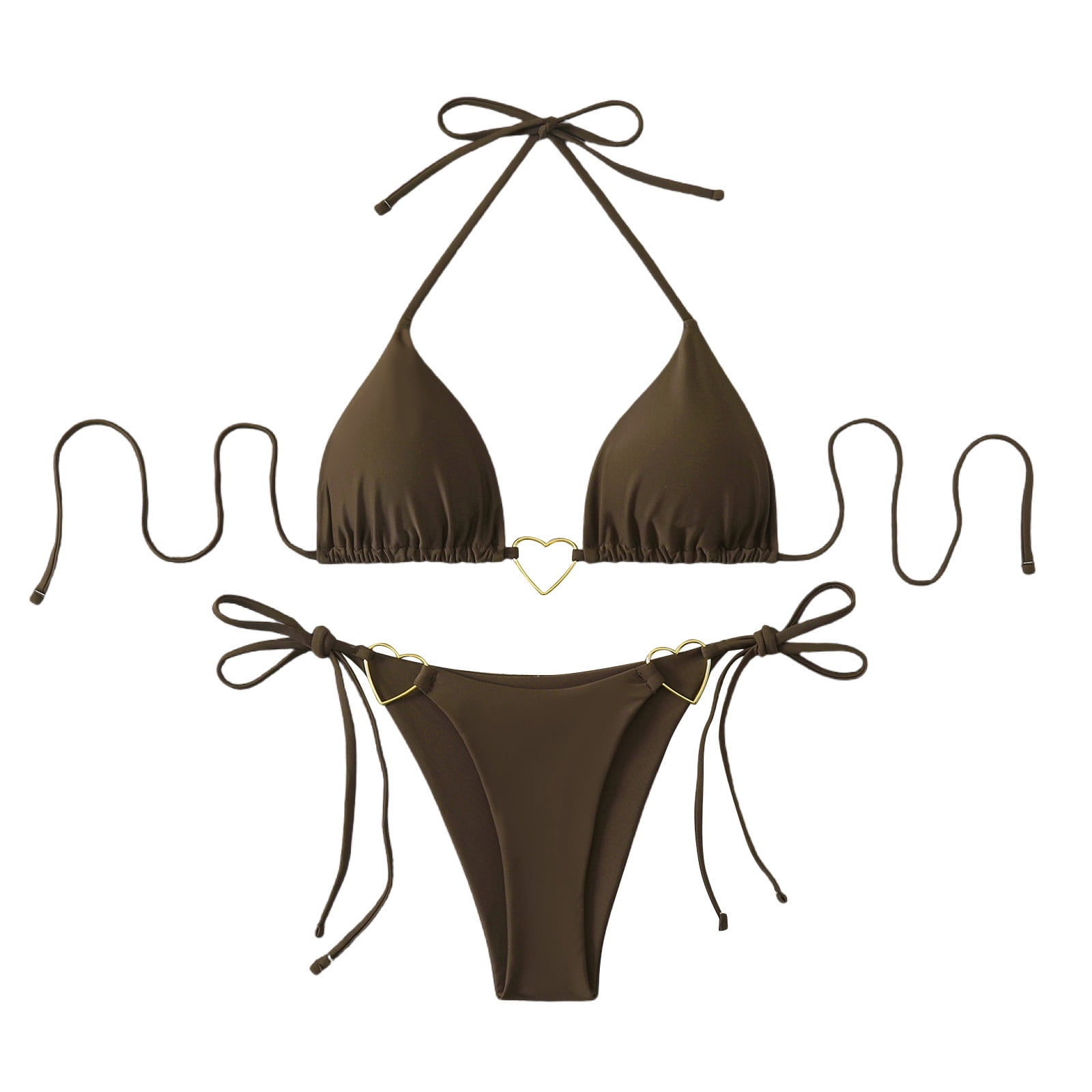 BSDJILFG Bikini Sets for Women Two Piece High Waisted Swimsuits Halter ...