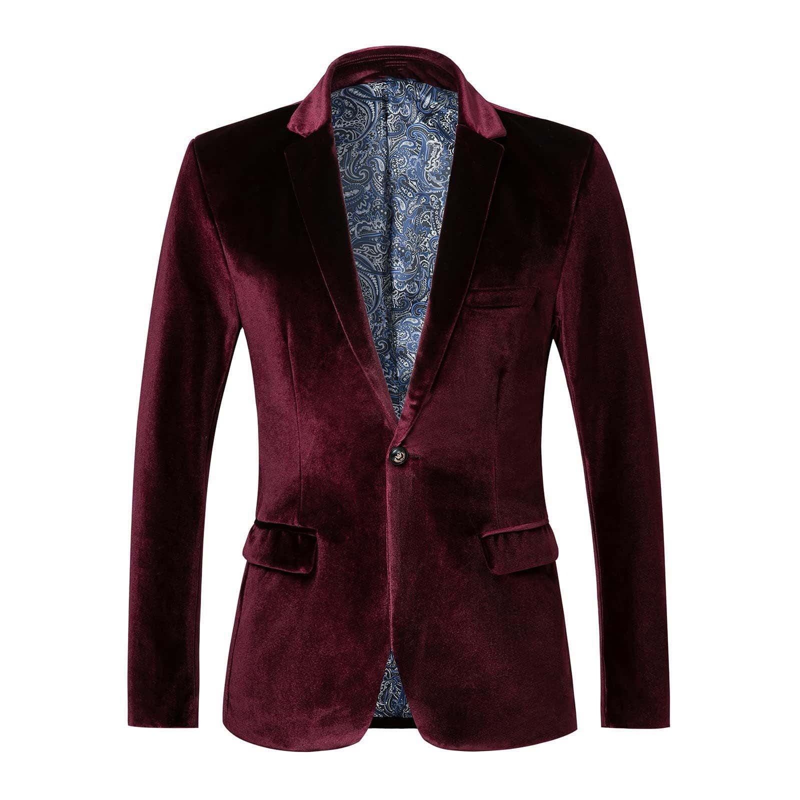 BSDJILFG Blazers for Men Formal Corduroy Suits Business Casual Long ...