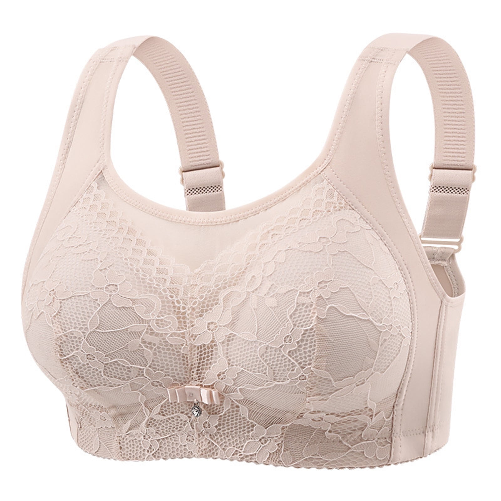 Bsdjilfg Bras For Older Women Seamless Lace Embroidered Bra No