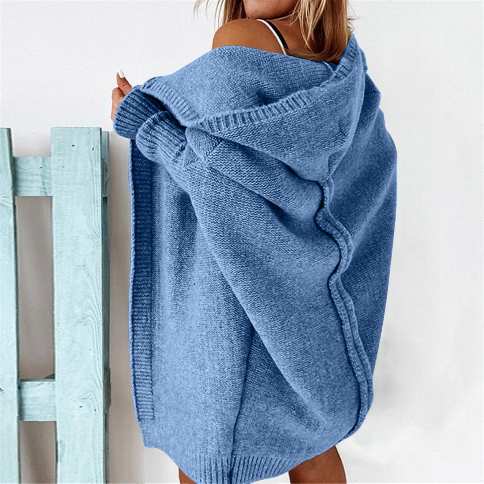 BSDJILFG Cardigan Sweaters for Women with Hood,Long Sleeve Fall Chunky ...