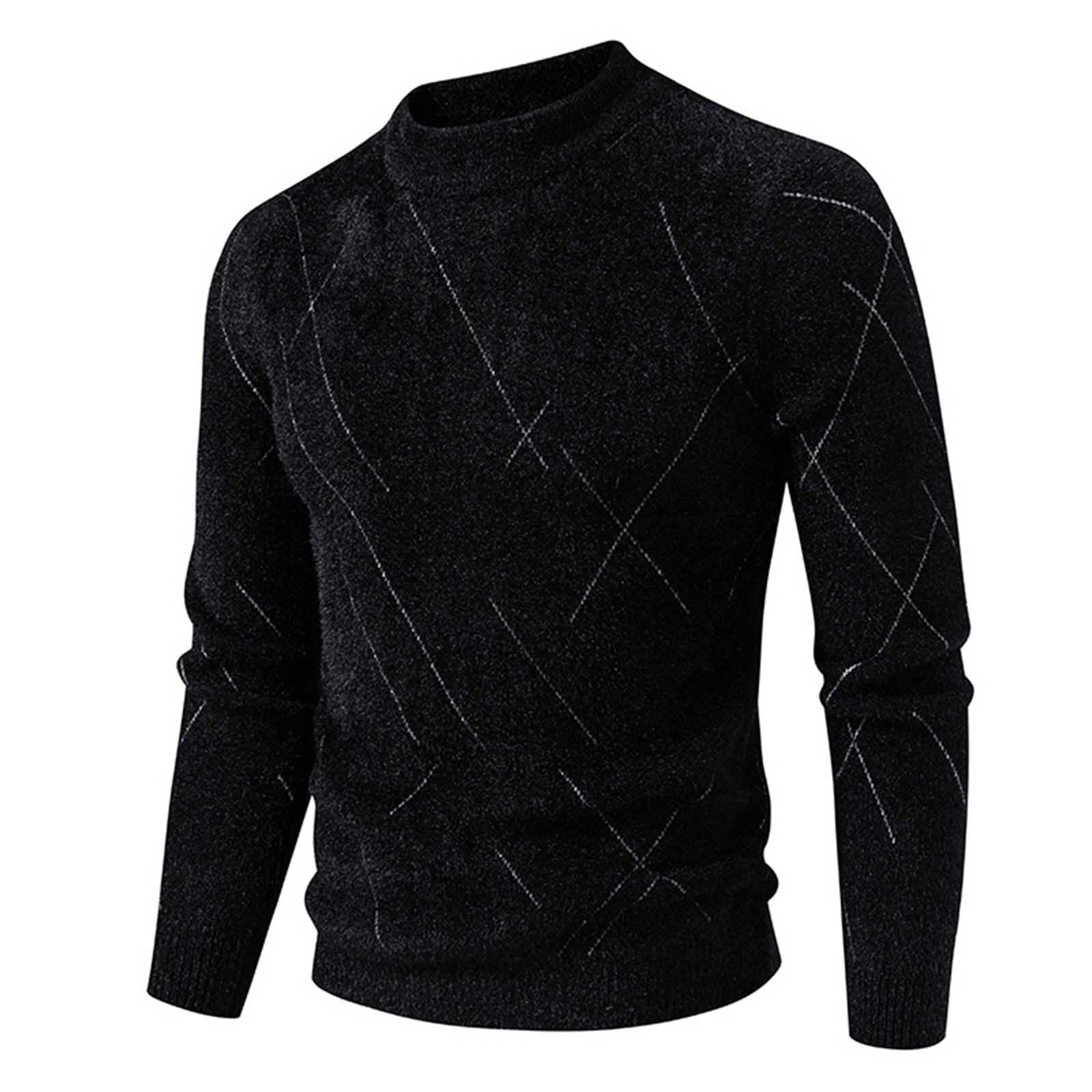 BSDJILFG Chunky Knit Sweaters for Men Pullovers Long Sleeve Thick Knit ...