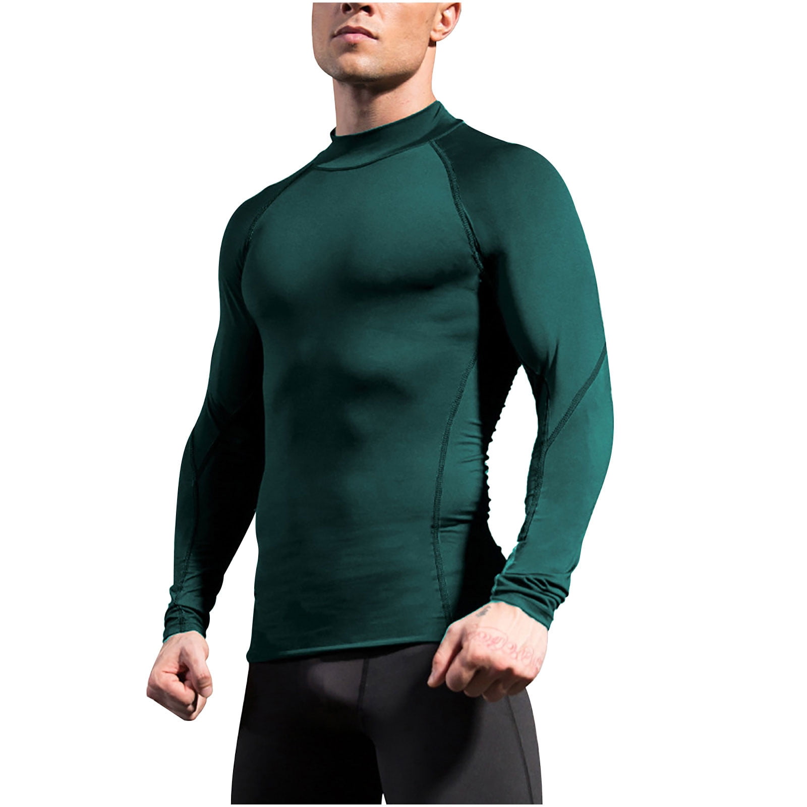 BSDJILFG Compression Shirt Men Athletic Top Lightweight Muscle Shirt ...