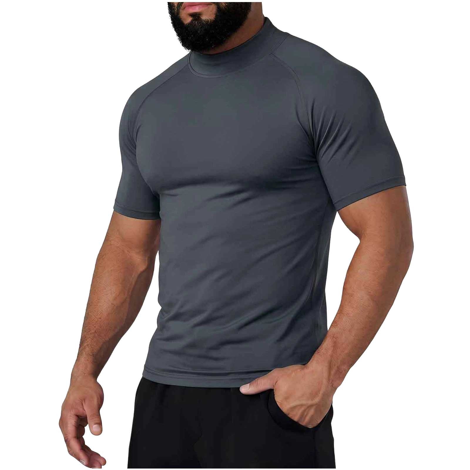 BSDJILFG Compression Shirts for Men Summer Gym T-Shirt Casual ...
