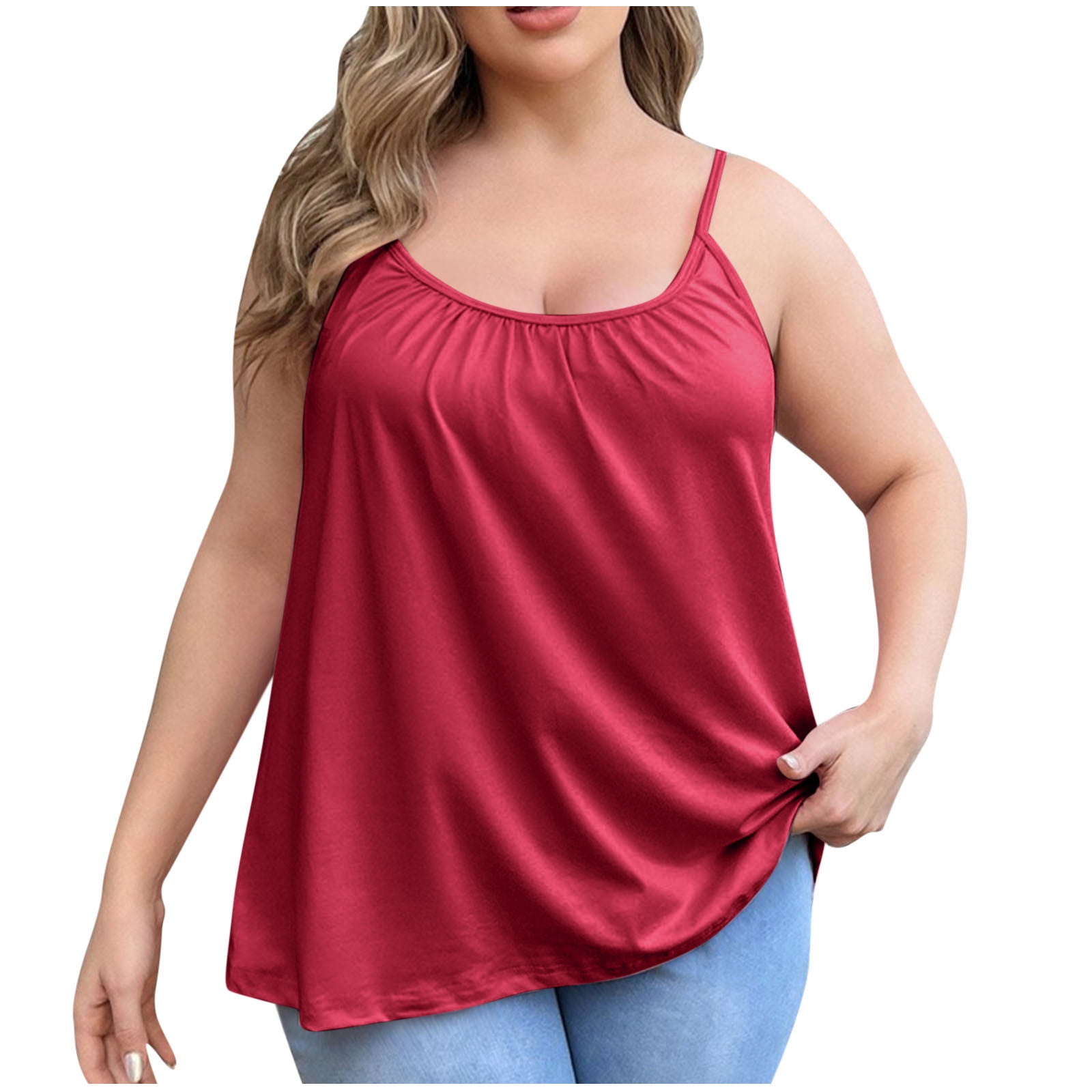 BSDJILFG Cotton Nightshirts for Women Chemises,Plus Size Tank Top with ...