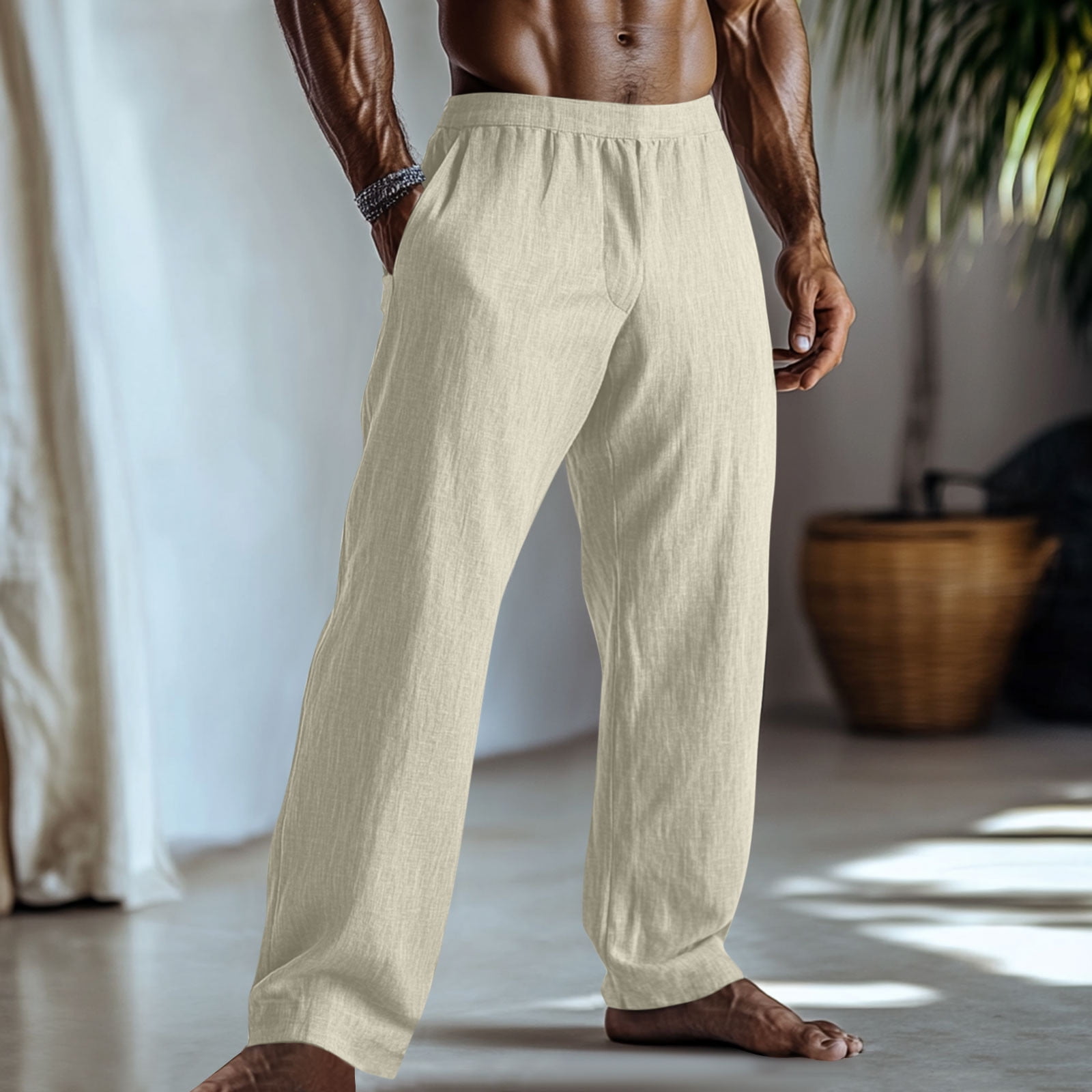 BSDJILFG Dress Pants Men Summer Relaxed Fit Pants Quick Dry Lightweight ...