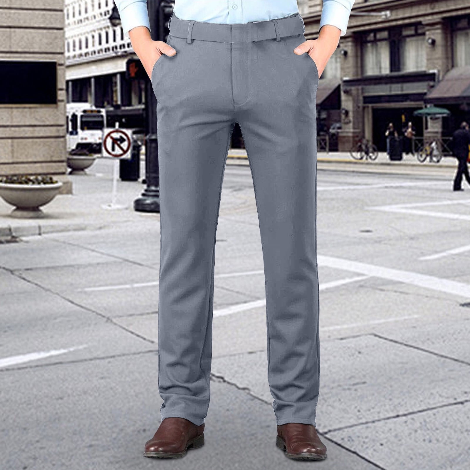 BSDJILFG Dress Pants for Men Big and Tall Relaxed Fit Business Casual ...