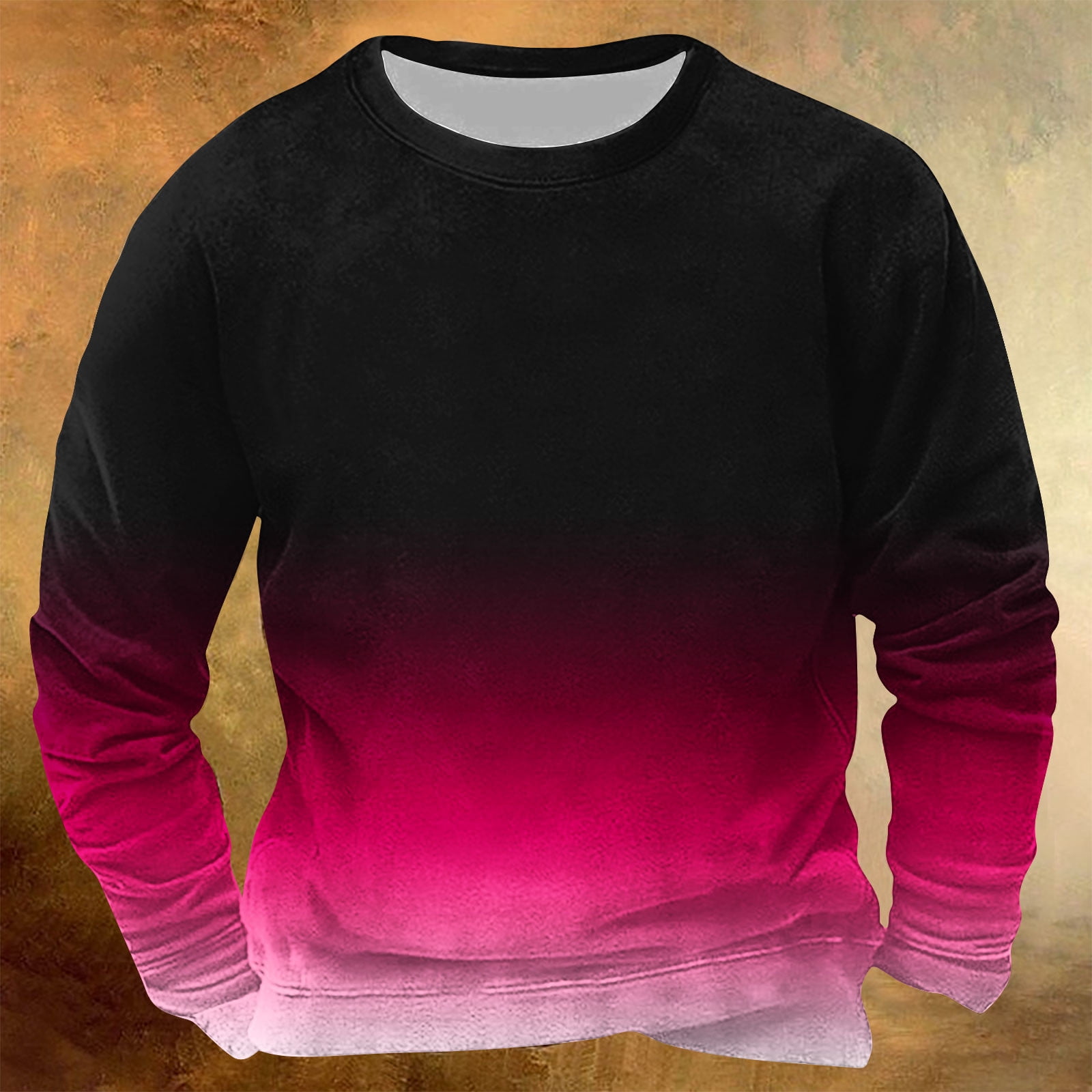 BSDJILFG Graphic Sweatshirts for Men Crewneck Fall Gradient Color T ...