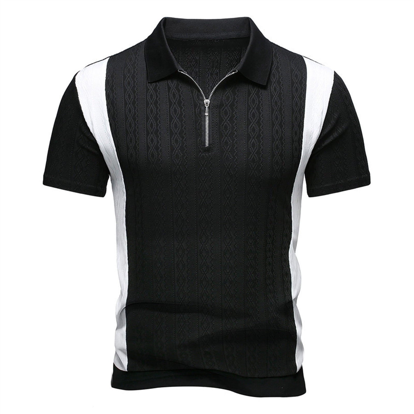 BSDJILFG Half Zip Golf Shirts for Men,Soft Ribbed Short Sleeve Sweater ...