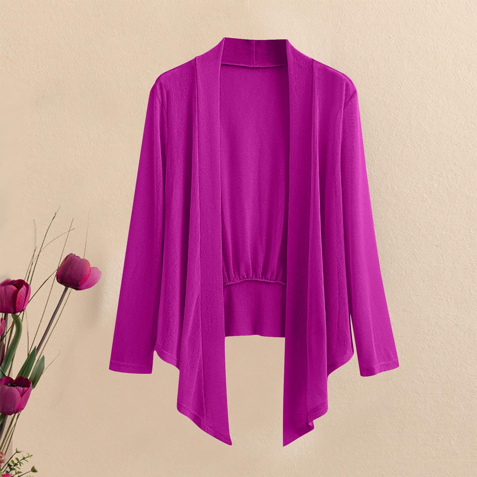 BSDJILFG Juniors Mesh Cardigan Ruffle Top Plus Size Long Sleeve Sheer ...