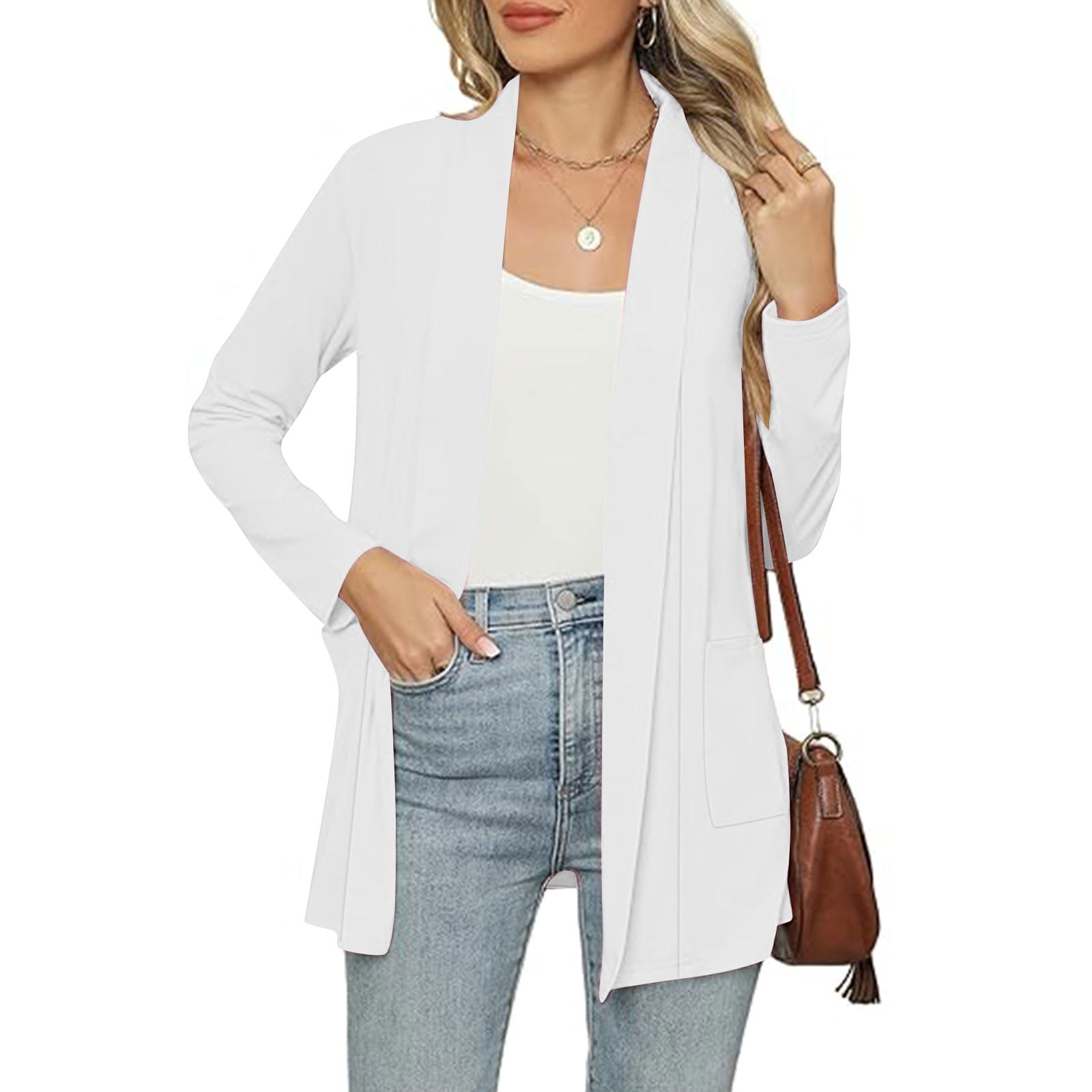 BSDJILFG Lightweight Cardigans for Women with Pockets,Long Sleeve Open ...