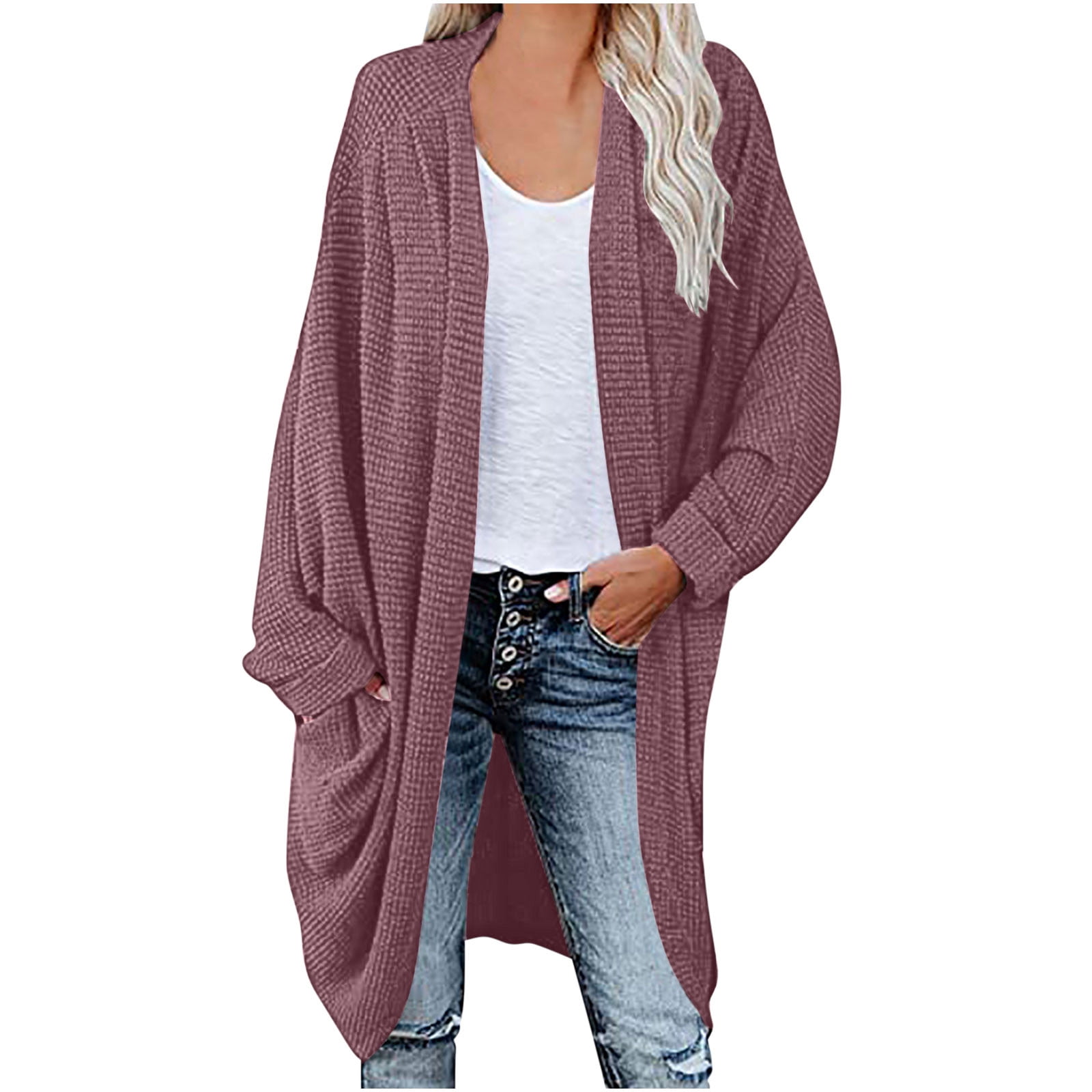 BSDJILFG Long Cardigans for Women New 2025 Chunky Sweater Open Front Long Sleeve Duster Jackets ...