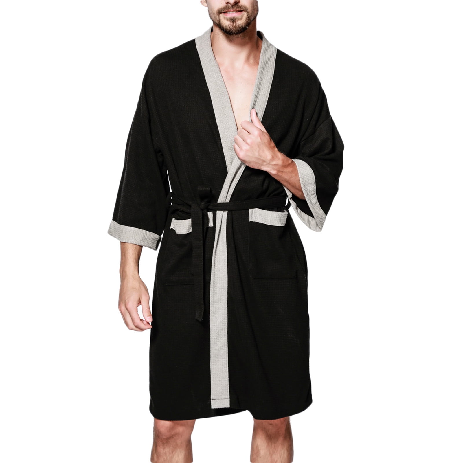BSDJILFG Lounge Sets for Men Plus Size Waffle Robes Winter Warm Loose ...