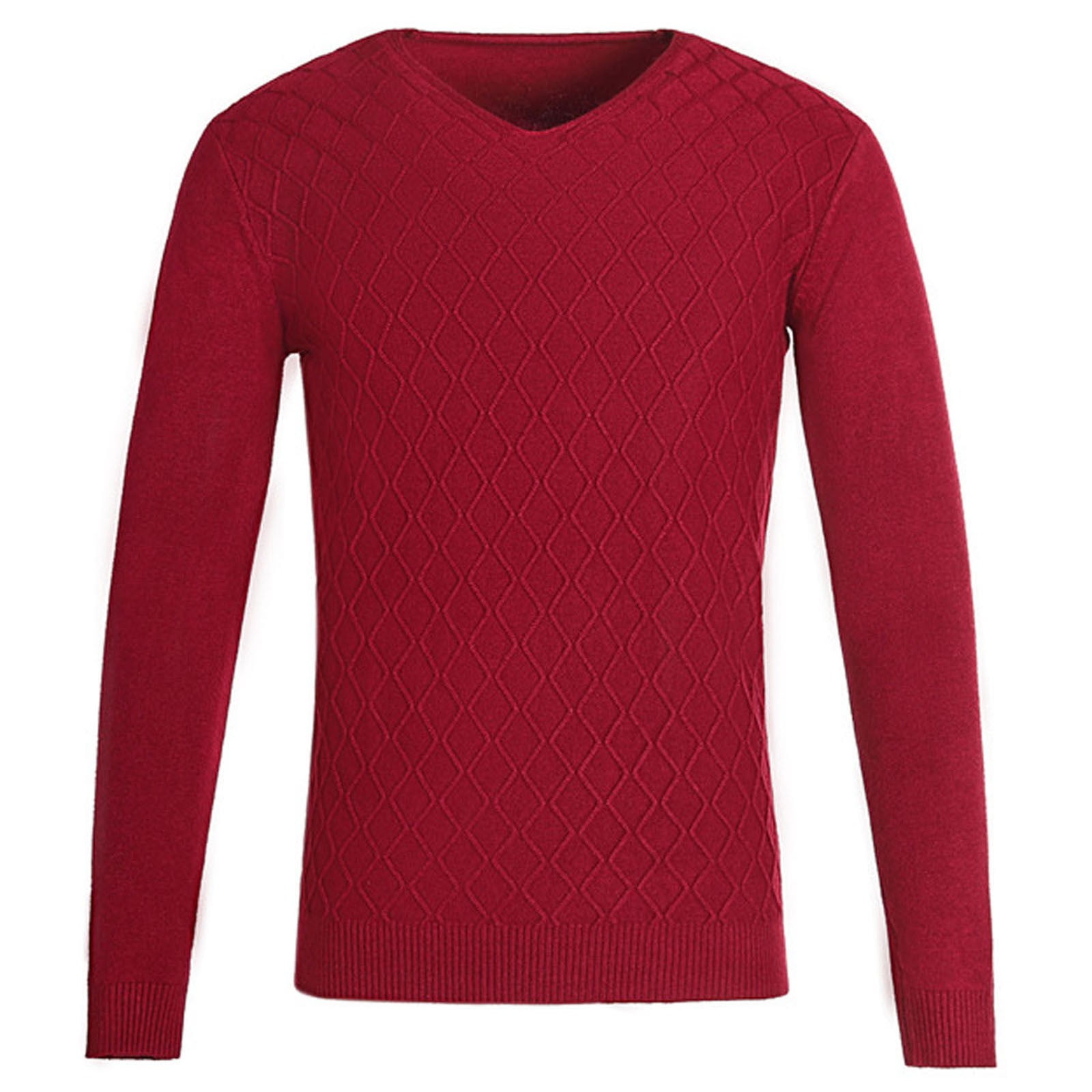 BSDJILFG Men's Sweaters and Winter Tops Slim V-Neck Thick Knitted ...