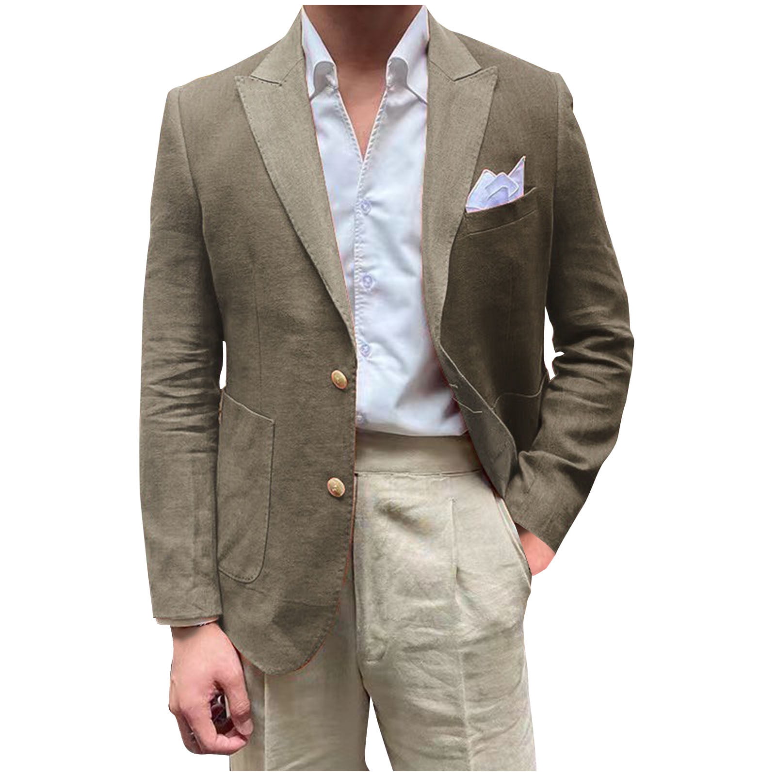 BSDJILFG Mens Dress Jacket Business Casual Blazers Chino Blazers Slim ...