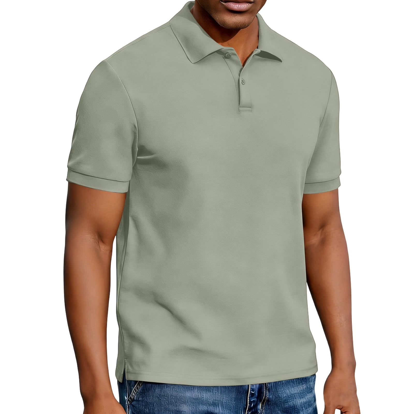 BSDJILFG Mens Golf Shirts Vintage Business Top Breathable Casual Short ...
