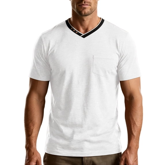 BSDJILFG Mens Golf Shirts with Pocket,Business Casual Basic T-Shirt ...