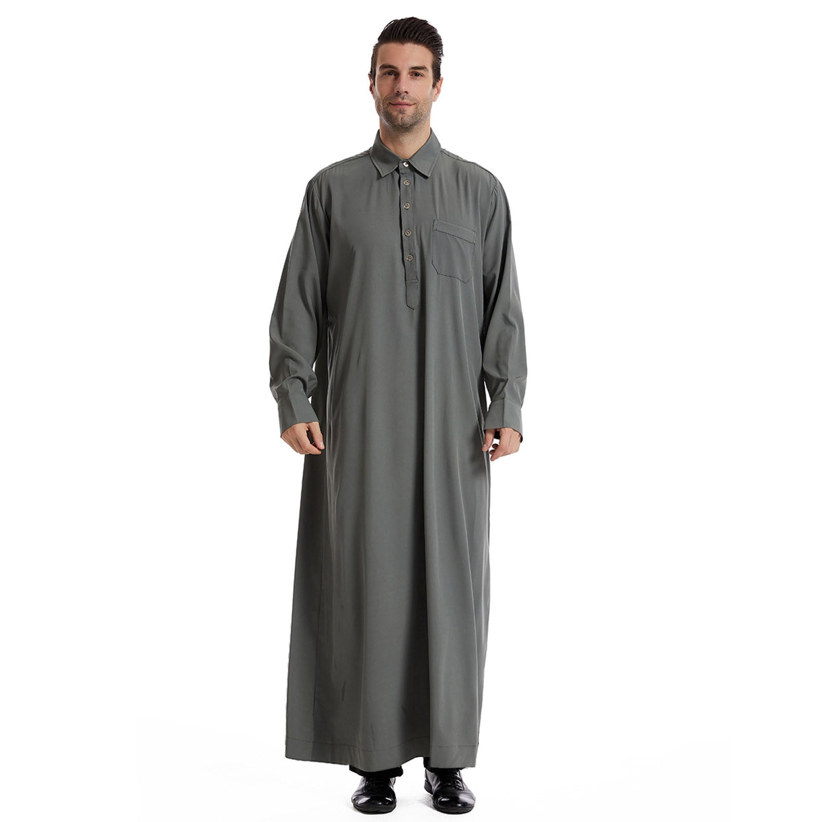 BSDJILFG Mens Long Robes Half Zip Up Long Sleeve Sun Protection Slim ...