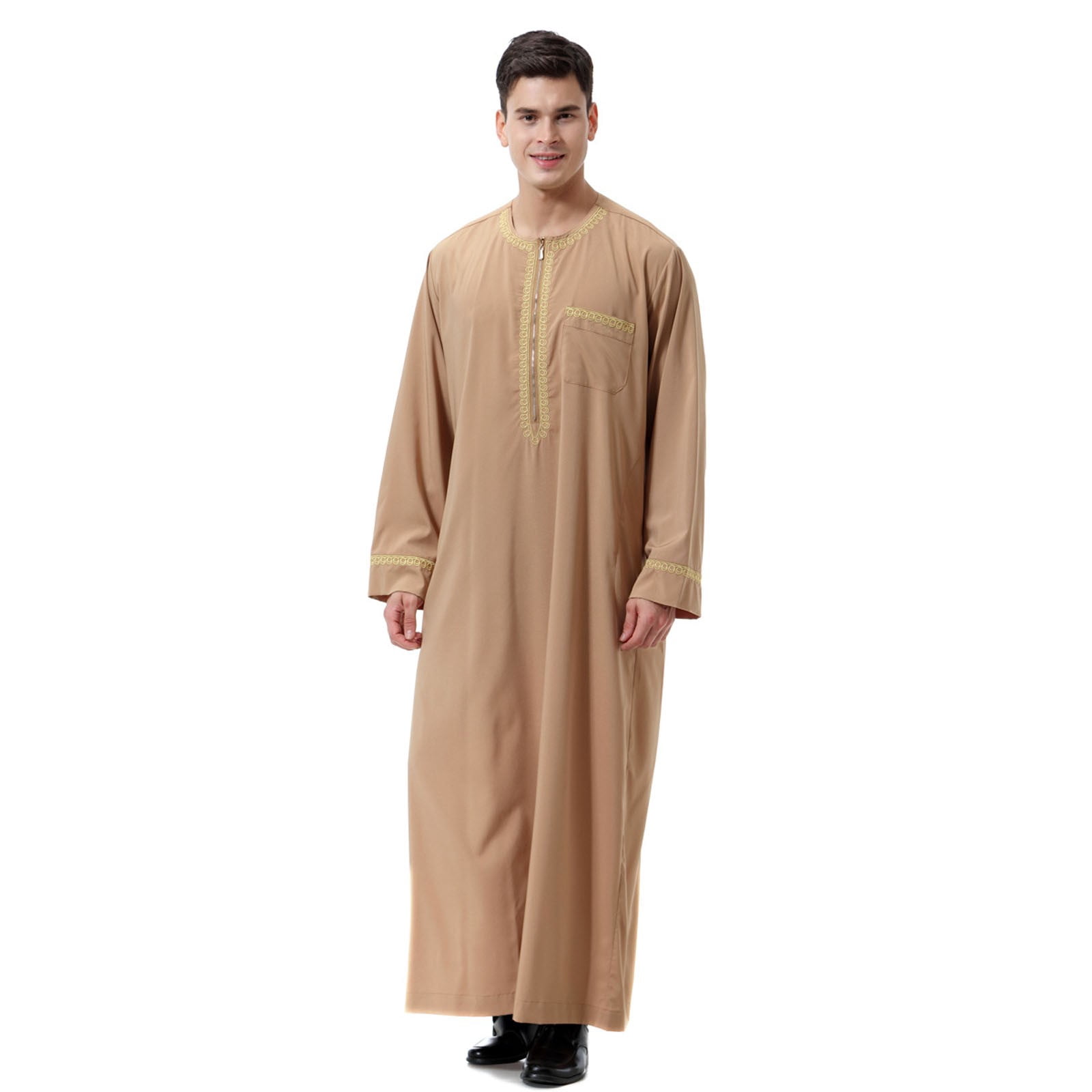 BSDJILFG Mens Long Robes Long Sleeve Sun Protection Linen Breathable ...