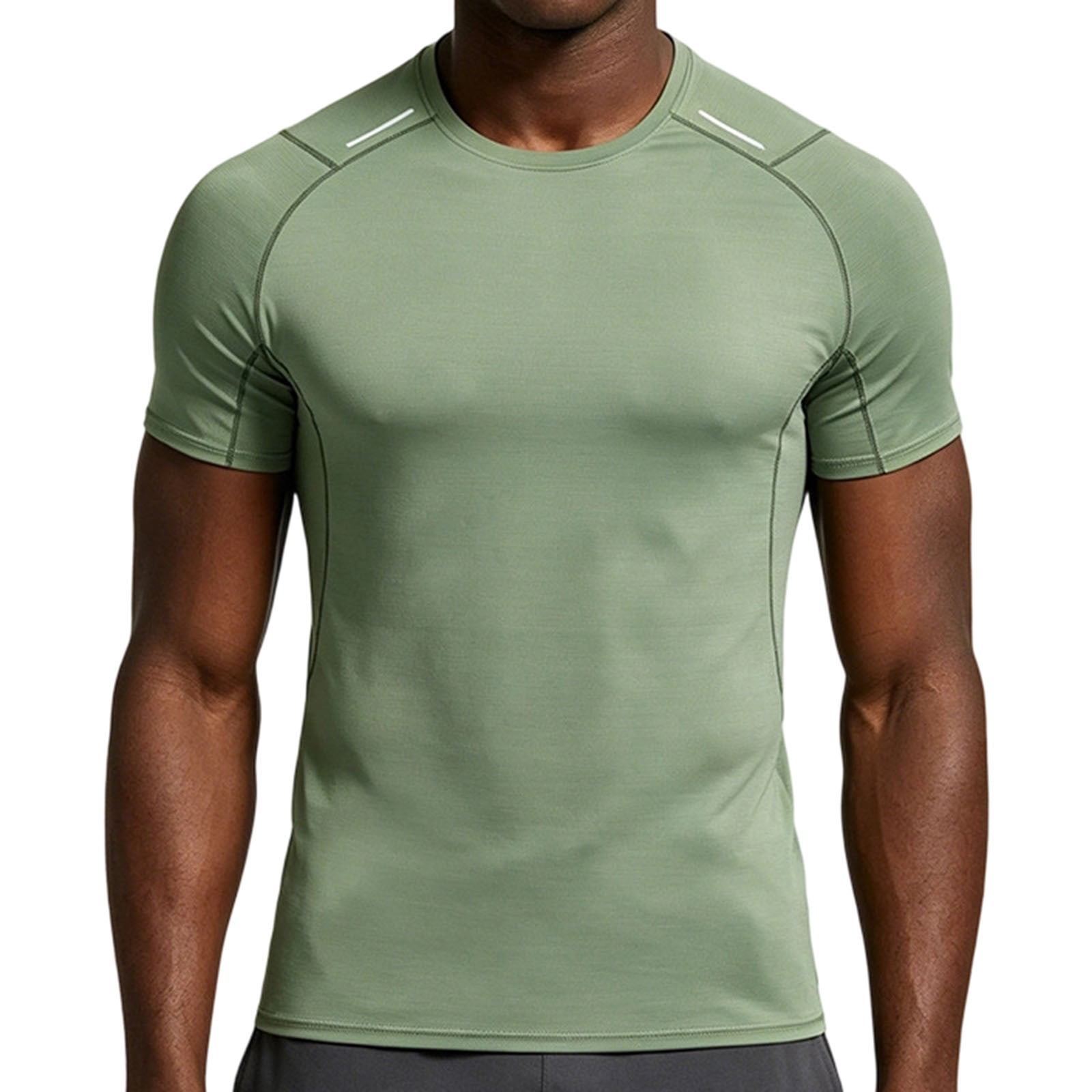 BSDJILFG Mens Summer T-Shirts Breathable Workout Top Compression Quick ...