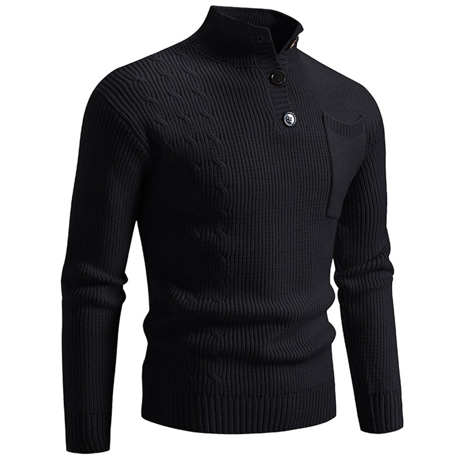 BSDJILFG Mens Sweater Stand Collar Pullover Turtleneck Sweaters Waffle ...