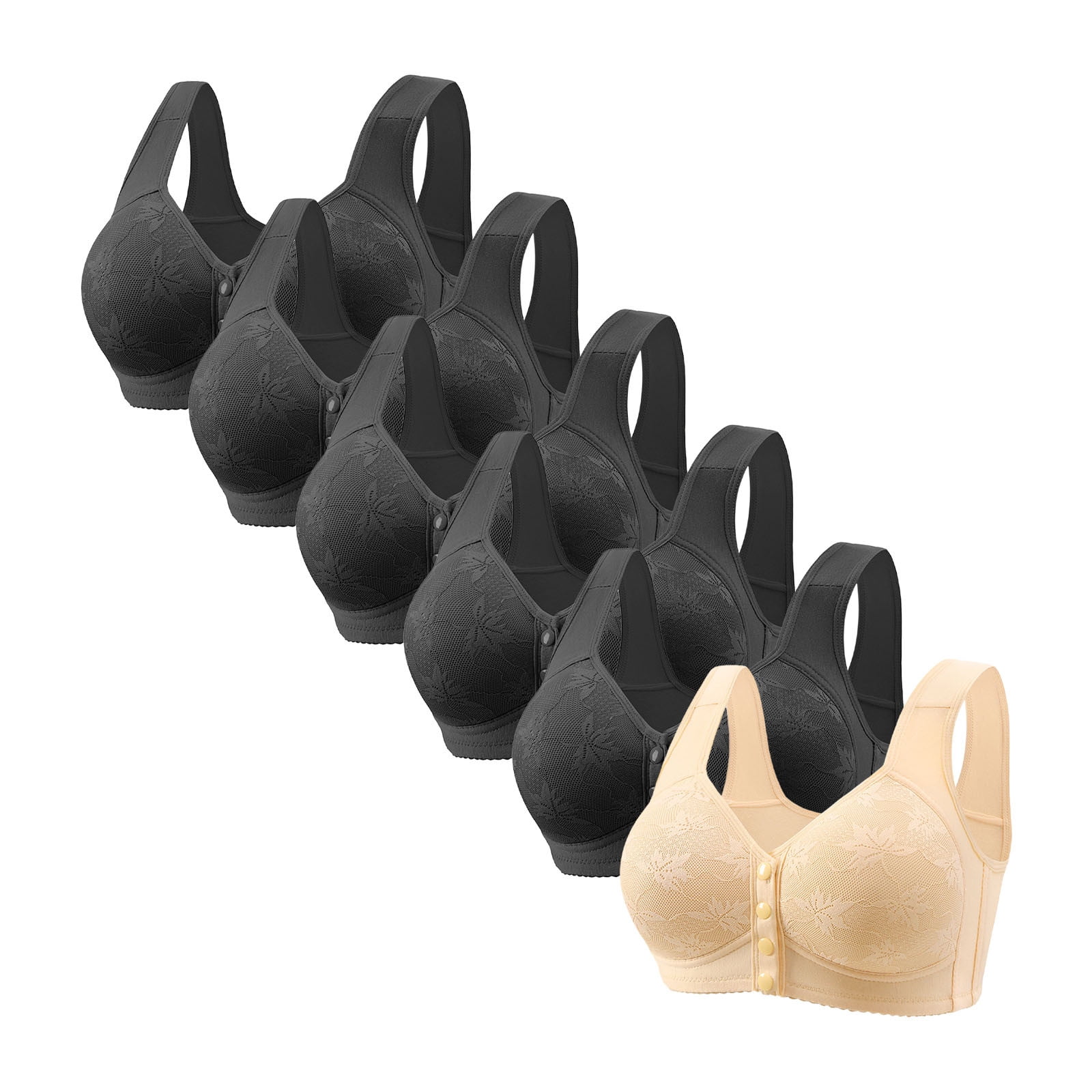 BSDJILFG Nursing Bras 6PC Plus Size Lace Bralette Soft Comfortable ...