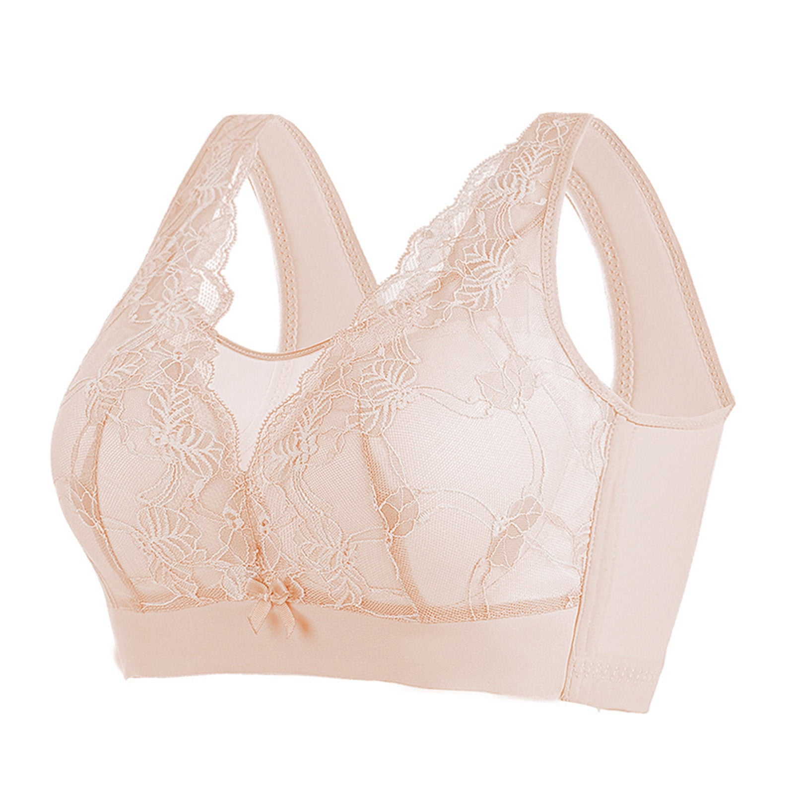BSDJILFG Plus Size Bras for Women Lace Embroidered Bralette Wire-Free ...