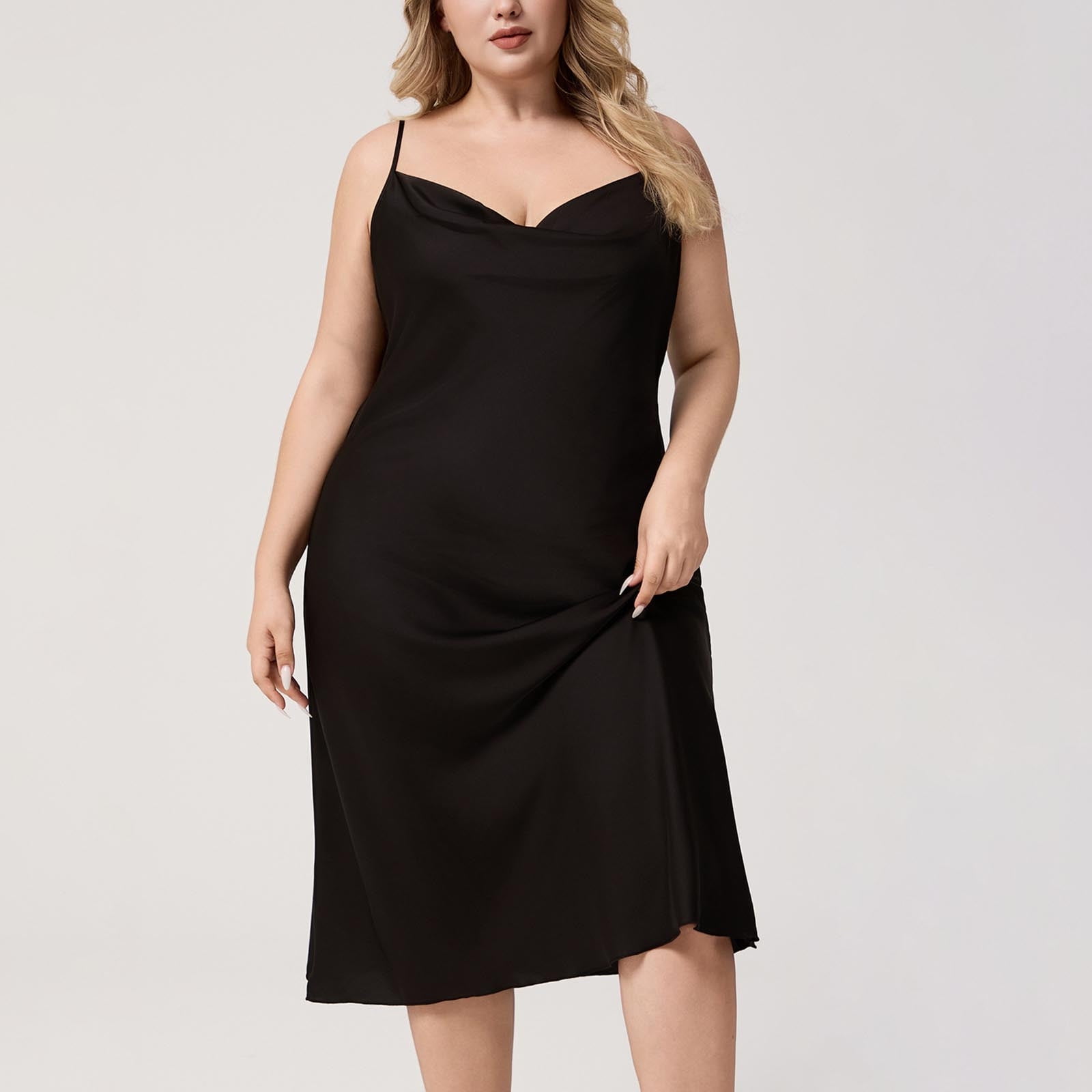 BSDJILFG Plus Size Nightgowns for Women Long Length Satin Dress Silky ...